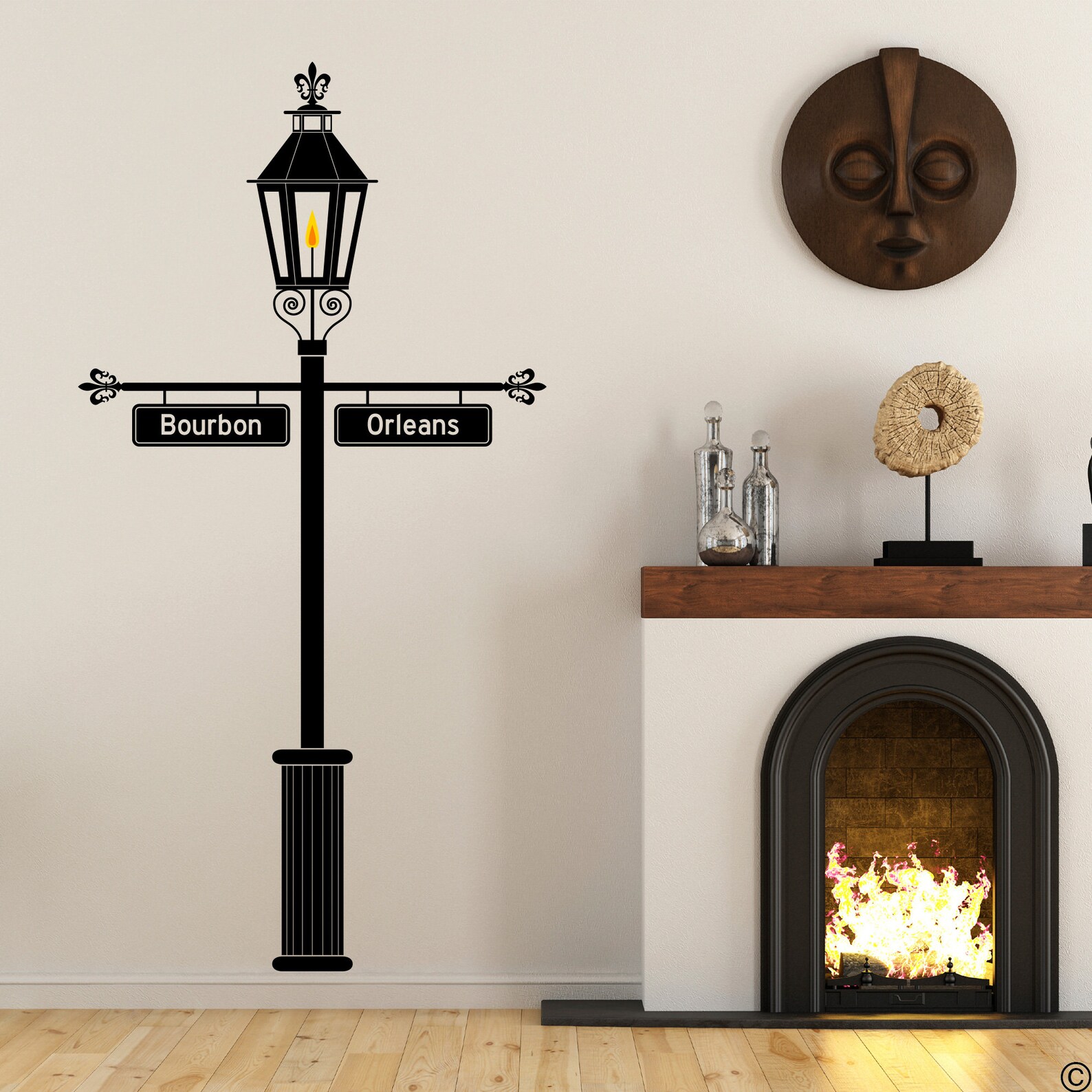 Gas Lamp Post With Customizable Street Signs Wall Decal K520 | Etsy