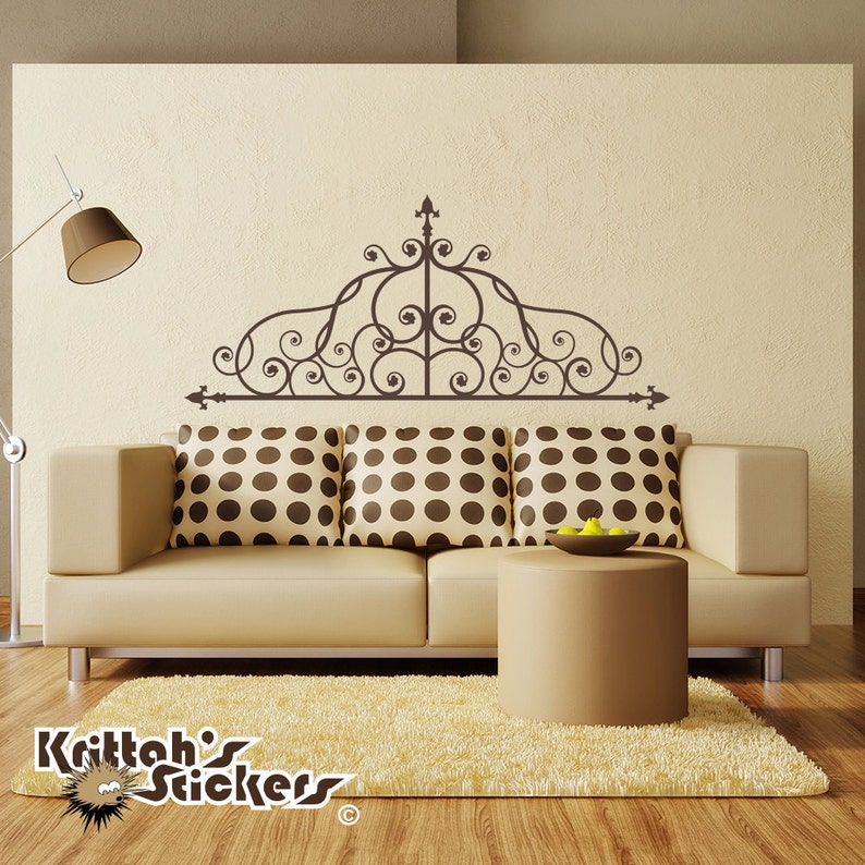 Wrought Iron Wall Decal Design Fits Nicely Above a Bed or - Etsy