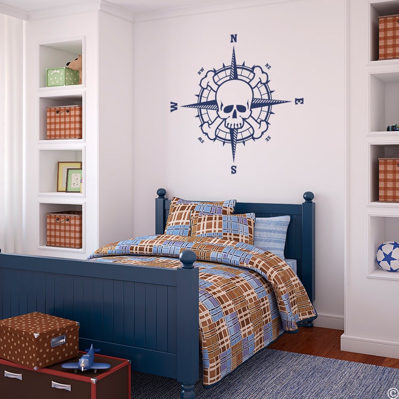 Compass Wall Decal the Davy Jones Fits Walls - Etsy