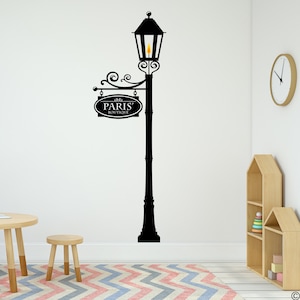 Gas Lamp Post Wall Decal With Personalized Sign K584 - Etsy