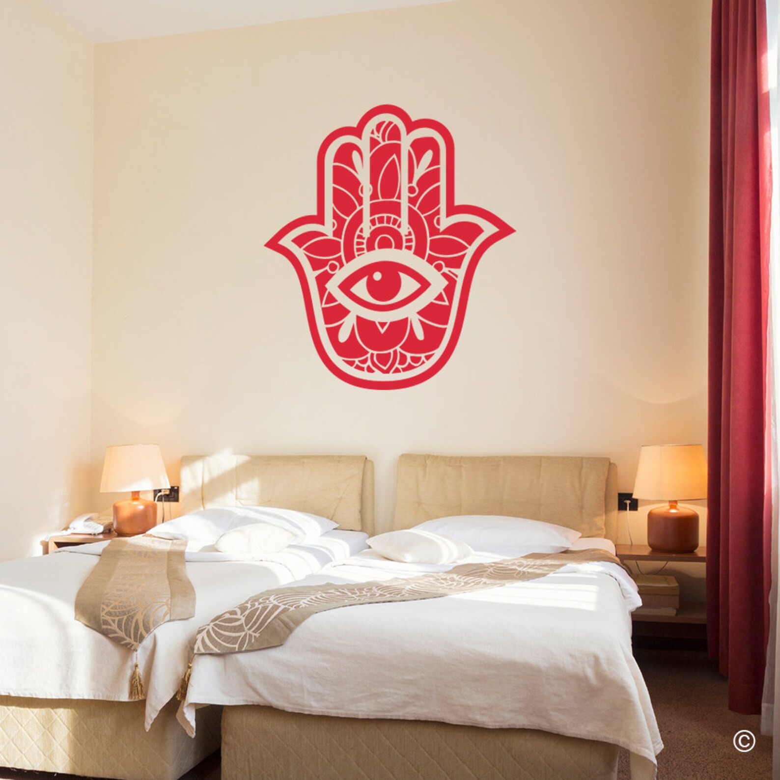 Hamsa Hand Wall Decal Home Decor Yoga Studio Wall Art | Etsy