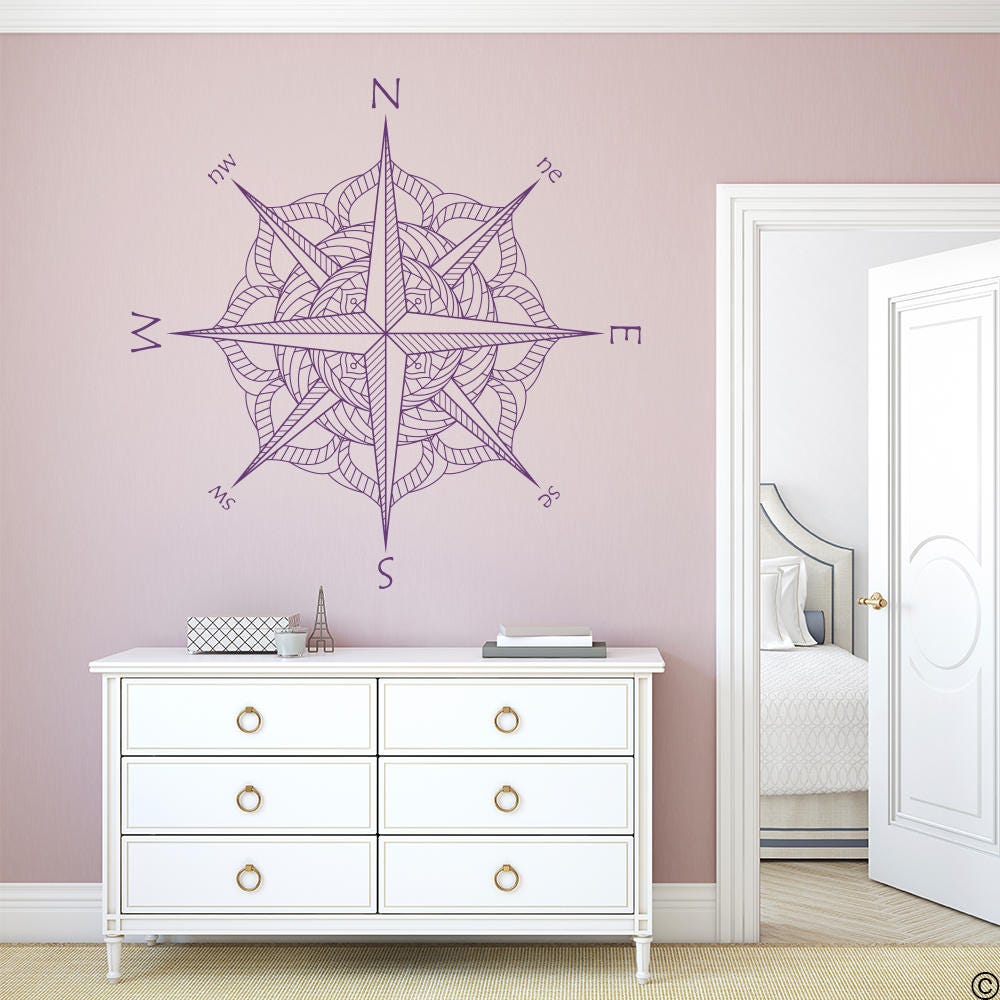 Compass Wall Decal "the Catalina" for Walls, Ceilings and More K691 - Etsy