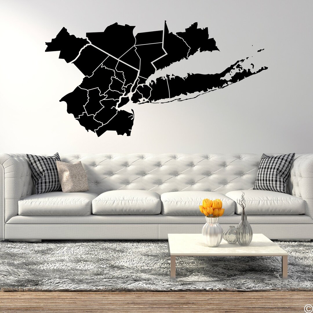 Tri-state Area Map Wall Decal K730 - Etsy
