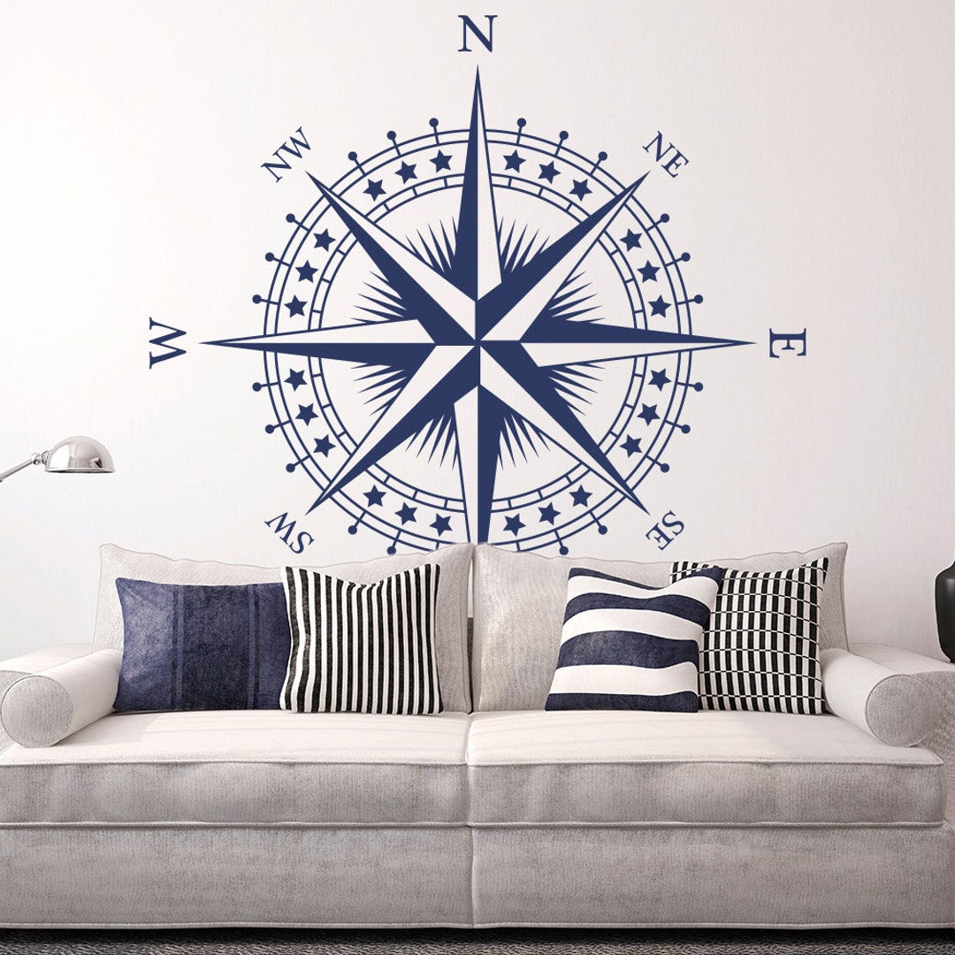 The Patriot Compass Wall Decal, Nautical Home Decor for Walls, Ceilings ...