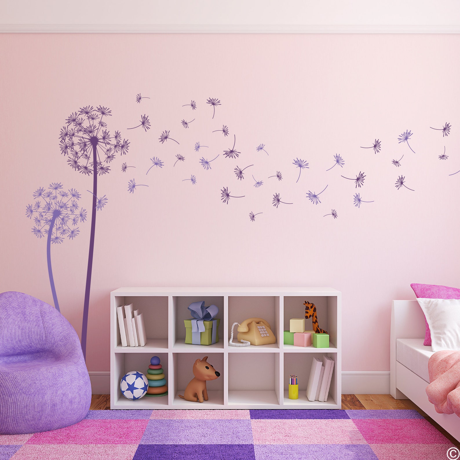 The Freya Dandelions Wall Decal in Two Colors With 63 DIY - Etsy