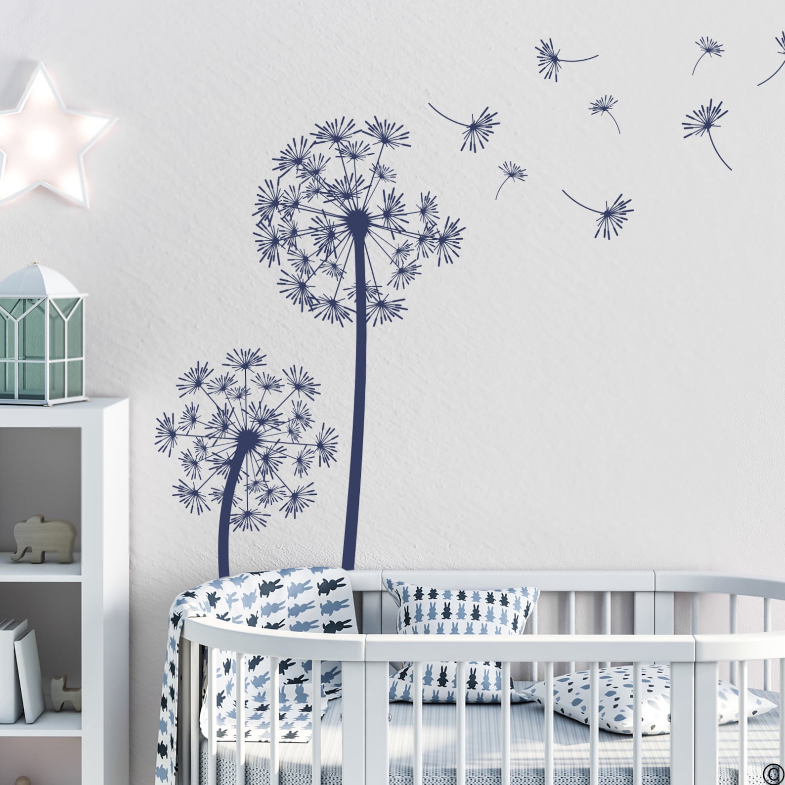 The Freya Dandelions Wall Decal With 41 DIY Floating Seeds - Etsy