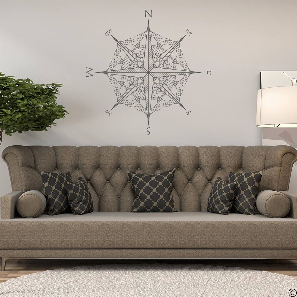 Compass Wall Decal "the Catalina" for Walls, Ceilings and More K691 - Etsy