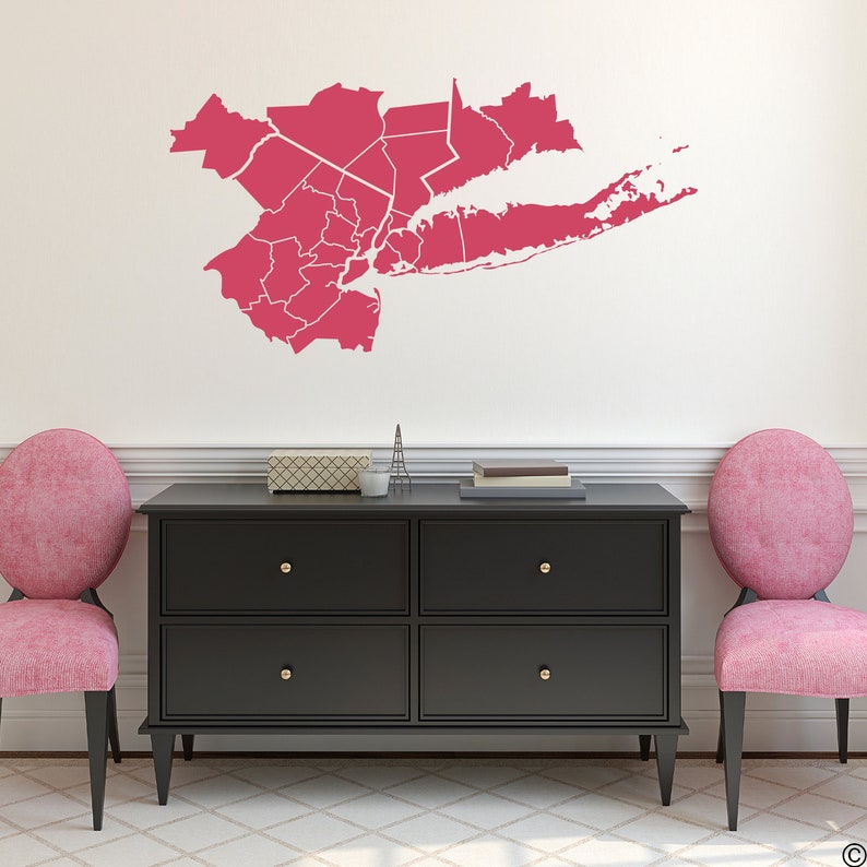 Tri-state Area Map Wall Decal K730 - Etsy