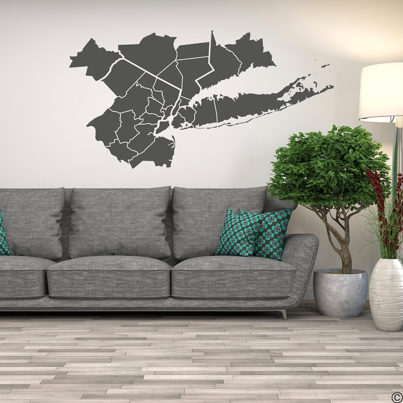 Tri-state Area Map Wall Decal K730 - Etsy