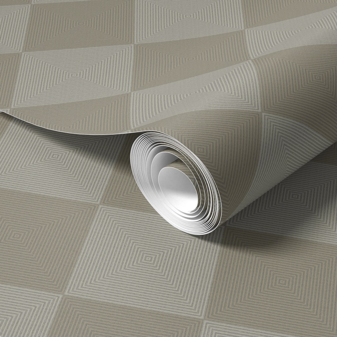 Peel-n-stick Wallpaper, Checkered Pyramid Line Pattern, Printed With ...