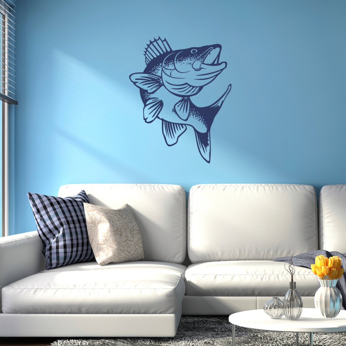 Walleye Fish Wall Decal Fishing Cabin Wall Art Home Decor Lake - Etsy