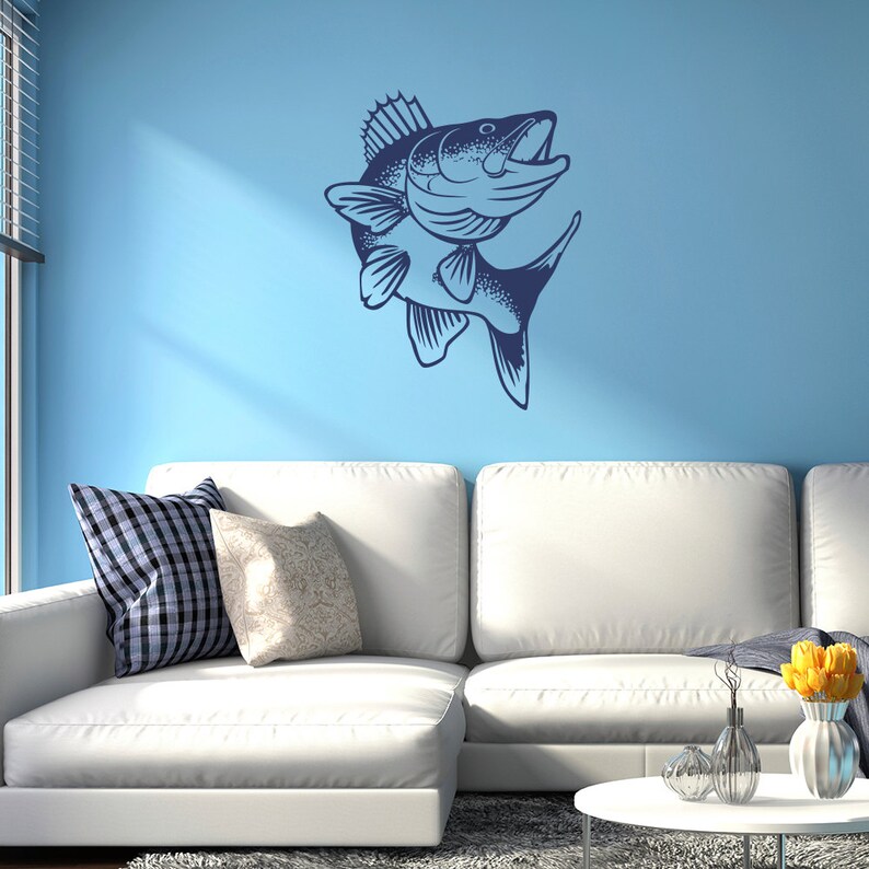 Walleye Fish Wall Decal Fishing Cabin Wall Art Home Decor Lake - Etsy