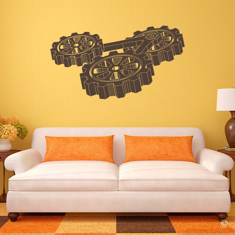 Steampunk Gears Wall Decal for Home Decor K593 | Etsy