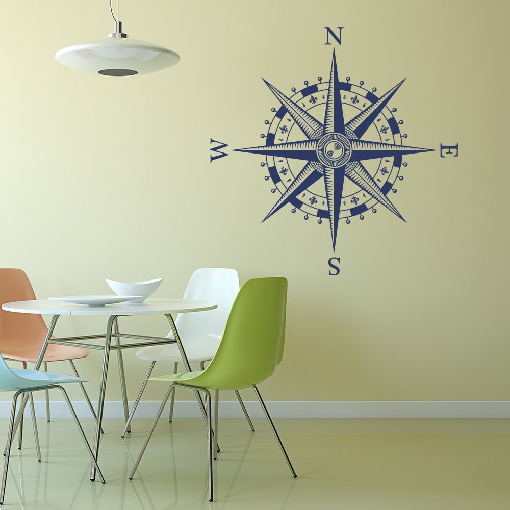 Compass Wall Decal the Jacques Perfect Nautical | Etsy
