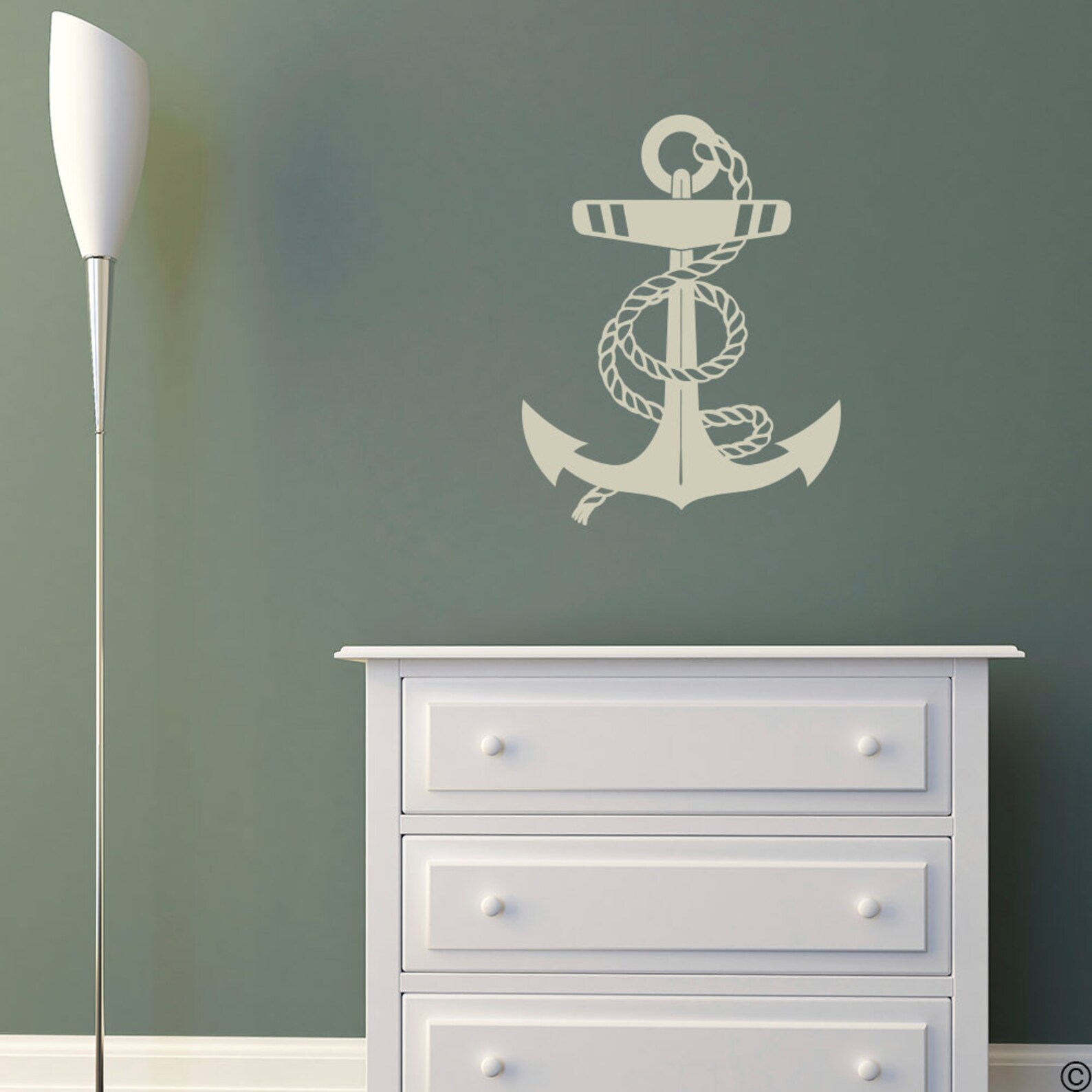 Ship's Anchor Vinyl Wall Decal Nautical Ocean Beach House Sea Art K559 ...