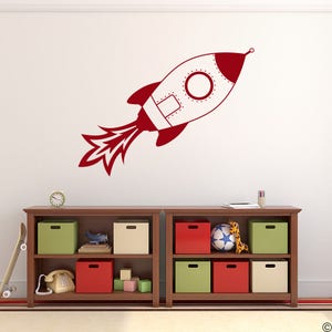 Rocket Ship Wall Decal for Nursery, Kids Room, and More K696 - Etsy