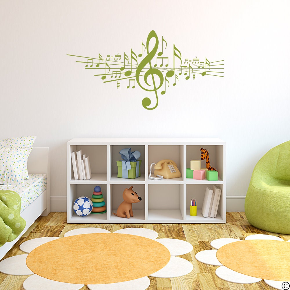 Music Notes Wall Decal fits music studio classroom and home | Etsy