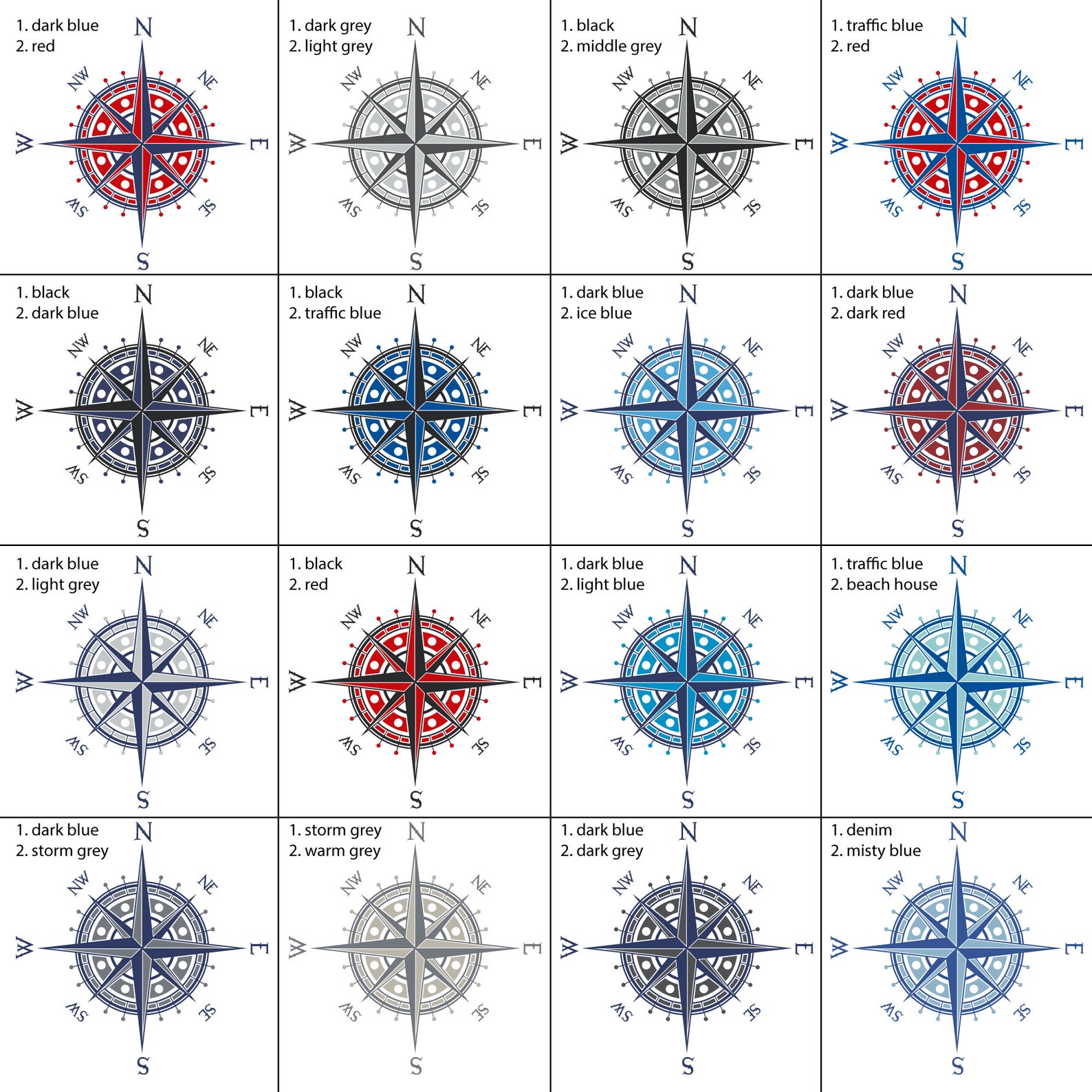 The Captain Compass Wall or Ceiling Decal Pick Your Own Two - Etsy