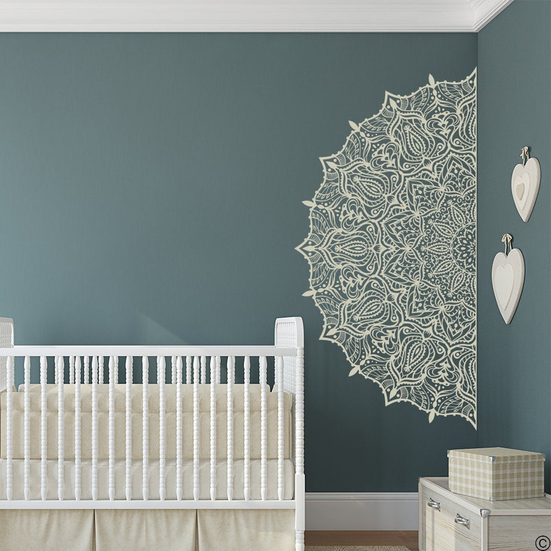 Half Mandala Wall Decal - Etsy