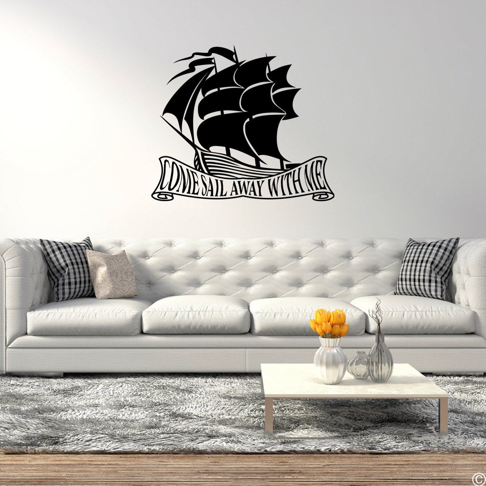 Come Sail Away With Me Vinyl Wall Decal Quote L261 - Etsy
