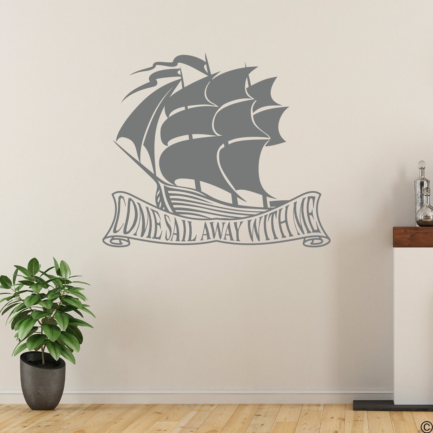 Come Sail Away With Me Vinyl Wall Decal Quote L261 | Etsy