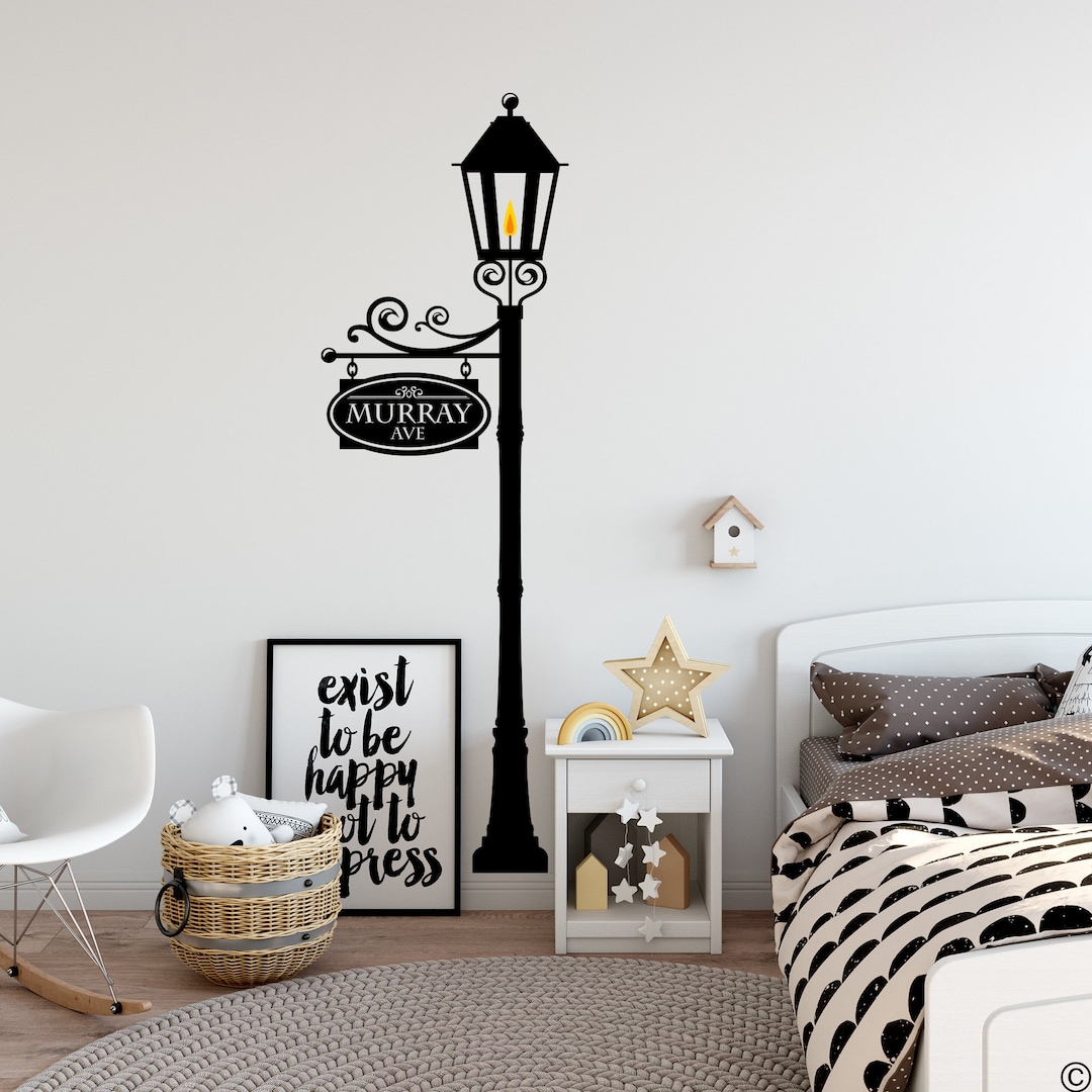 Gas Lamp Post Wall Decal With Personalized Sign K584 - Etsy
