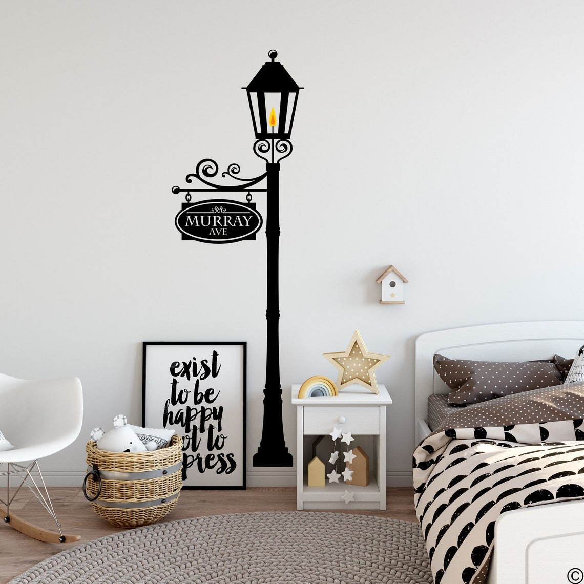 Gas Lamp Post Wall Decal With Personalized Sign K584 | Etsy