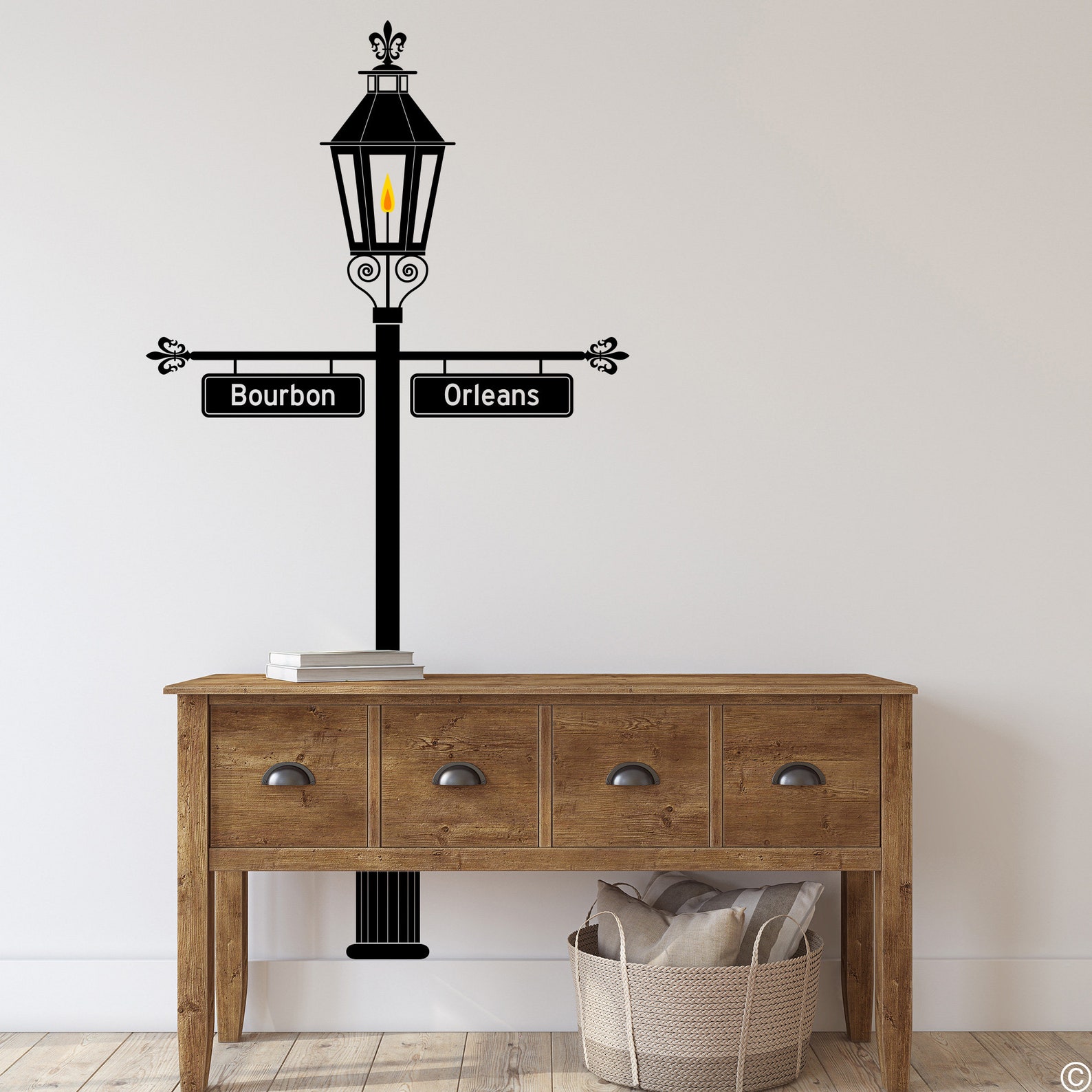 Gas Lamp Post With Customizable Street Signs Wall Decal K520 | Etsy