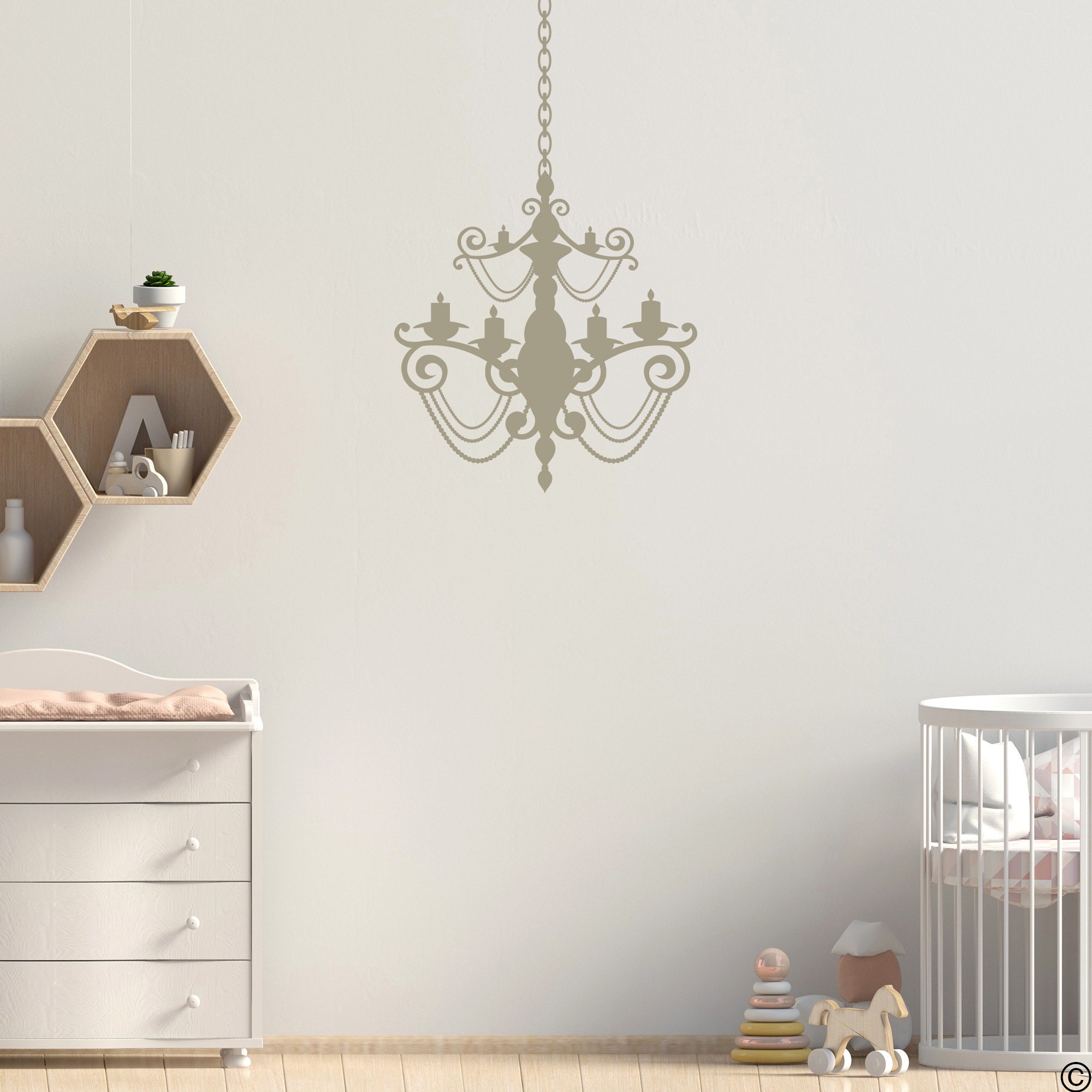 Chandelier Wall Decal gothic wrought iron home decor removable | Etsy