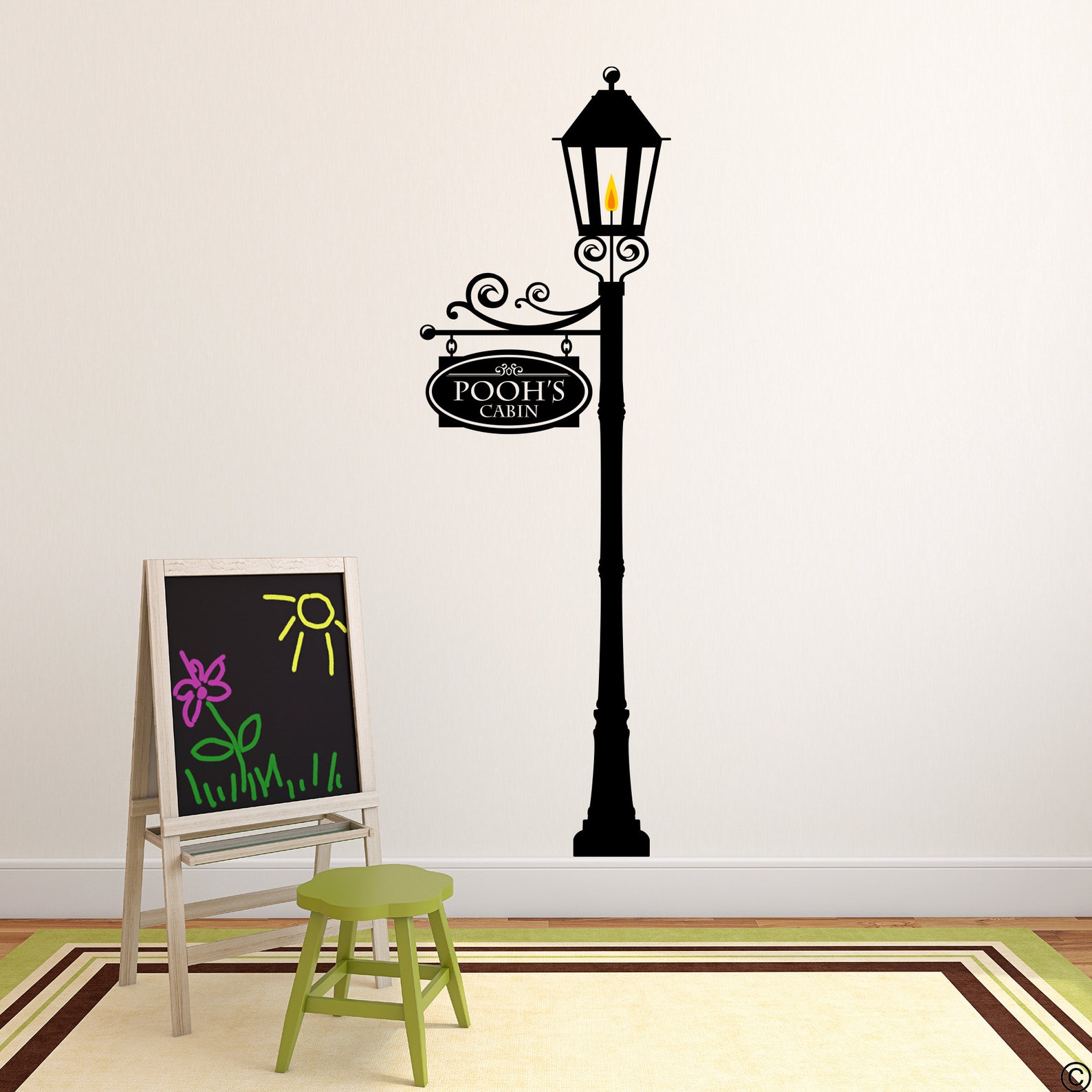 Gas Lamp Post Wall Decal With Personalized Sign K584 | Etsy