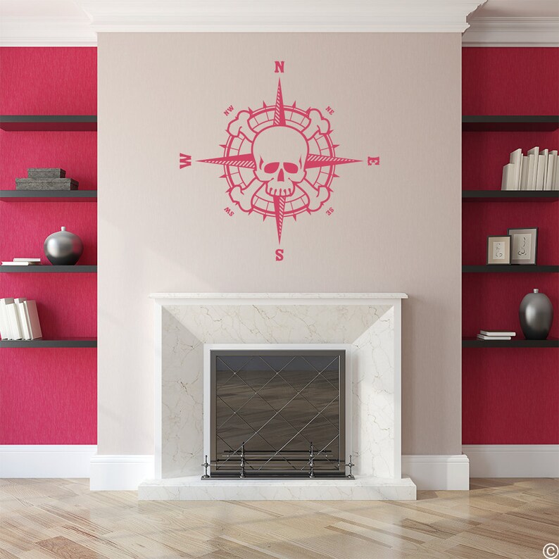 Compass Wall Decal the Davy Jones Fits Walls - Etsy