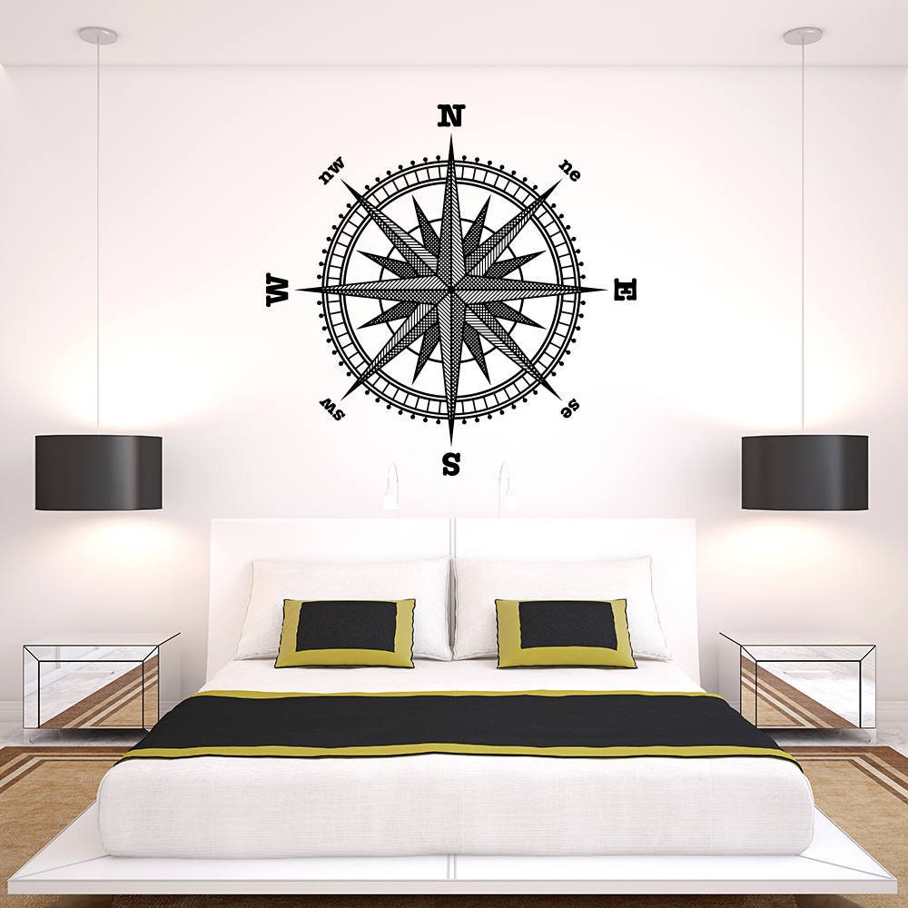 The Oceana Compass Wall Decal Works on Walls Ceilings and | Etsy