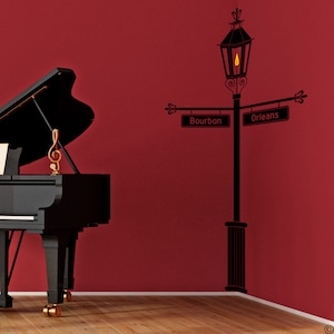 Gas Lamp Post With Customizable Street Signs Wall Decal K520 - Etsy