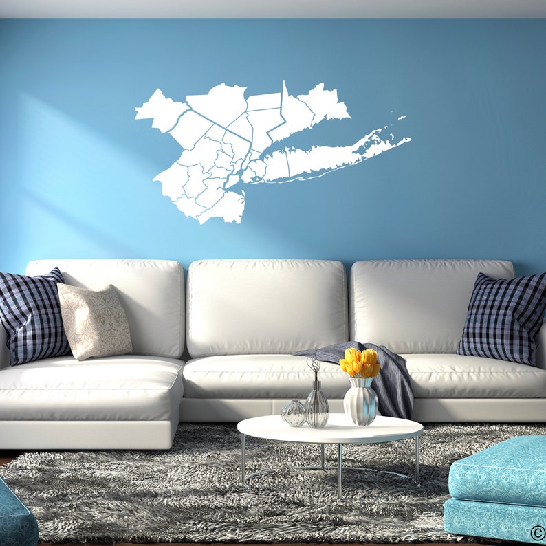 Tri-state Area Map Wall Decal K730 - Etsy