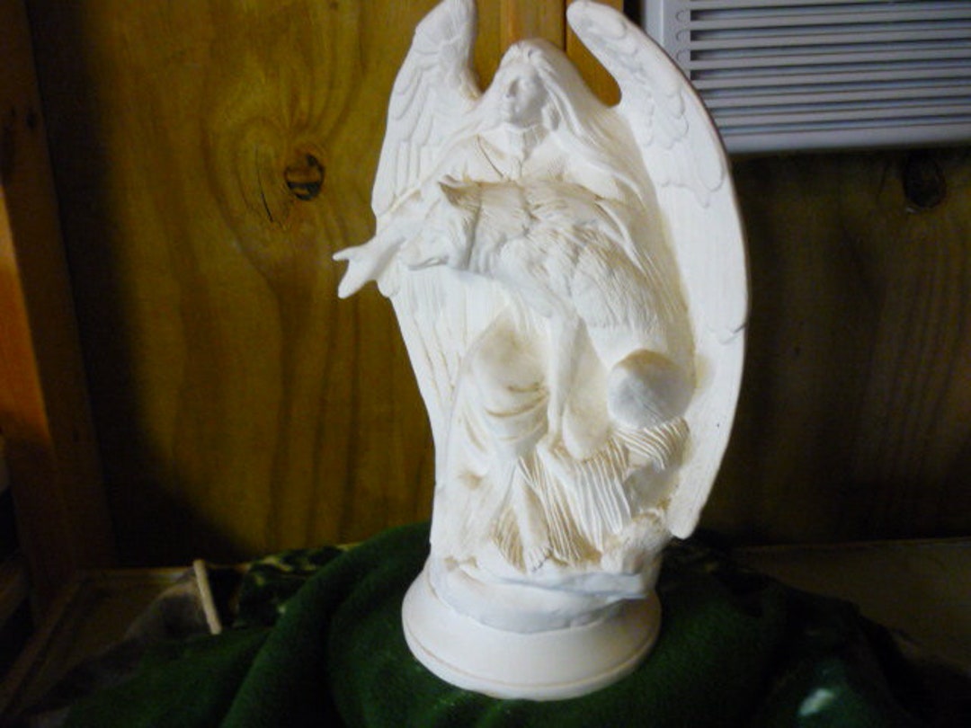 Ready to Paint Indian Angel With Wolf - Etsy