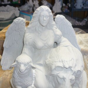 Angel With Lion and Lamb Ready to Paint - Etsy