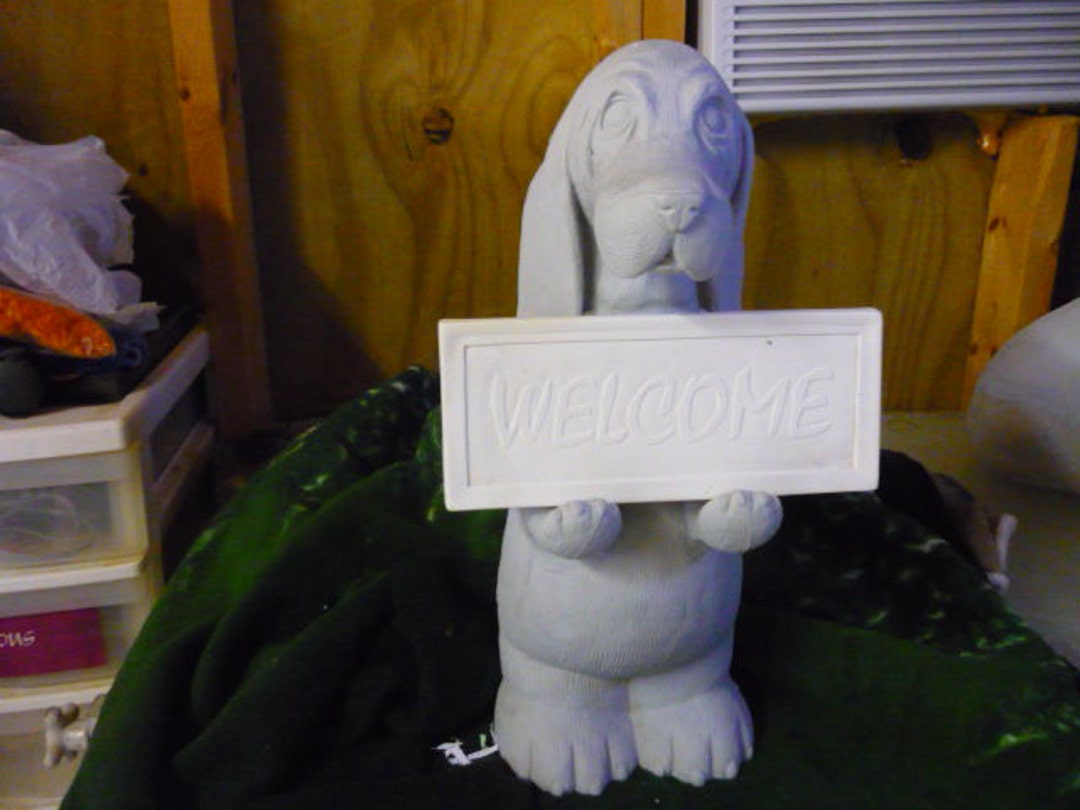 Ready to Paint Ceramic Standing Dog With Sign - Etsy