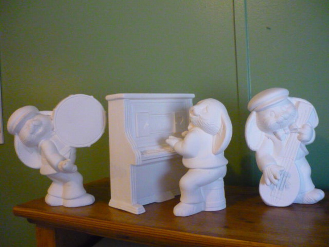 4 Piece Bunny Band Ready to Paint - Etsy