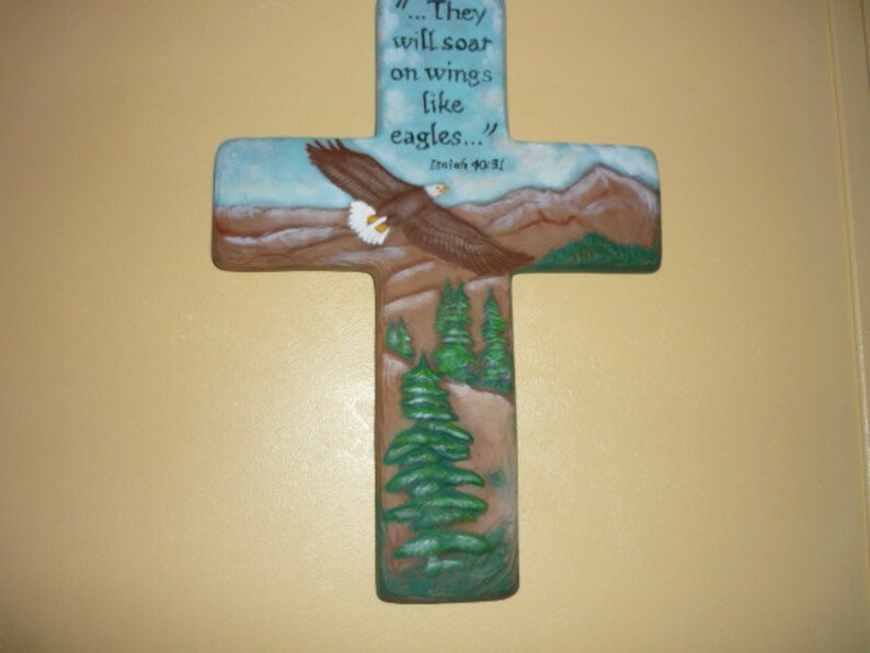 Unpainted Ceramic Eagle Cross - Etsy