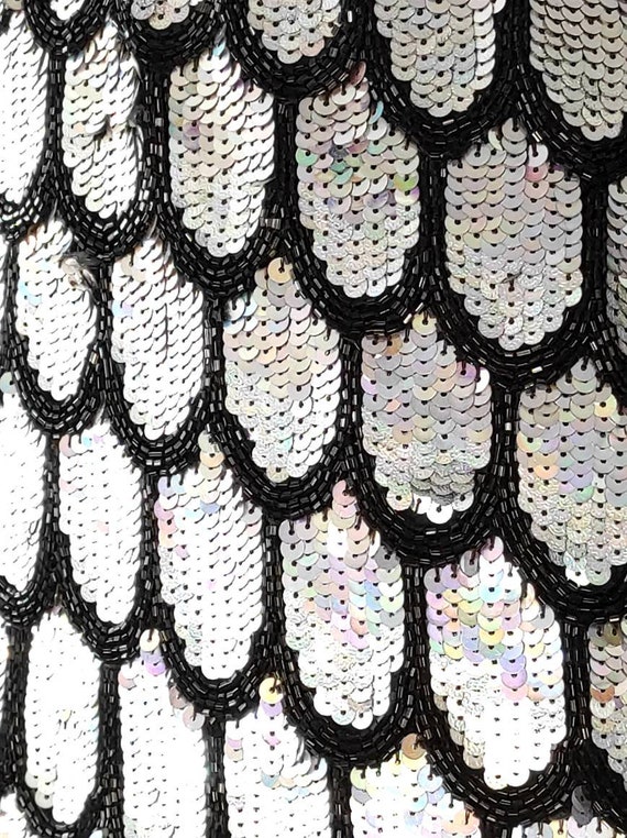 Glam sparkly silver iridescent fish scale sequin/bead… - Gem