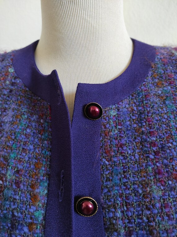 80's Don Elliot tweed purple/multi color Cropped bole… - Gem