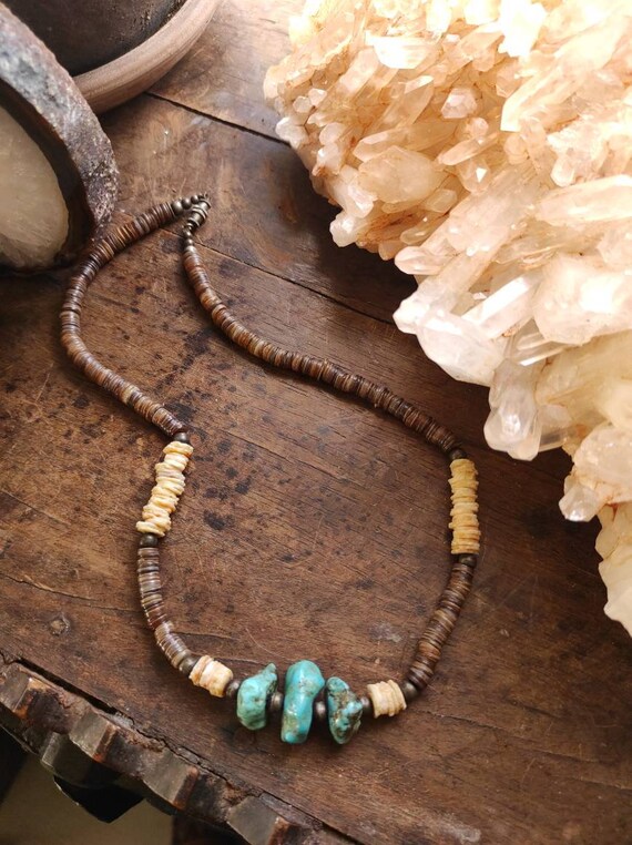 Cool Handmade Native American Heishi bone/horn/turquo… - Gem