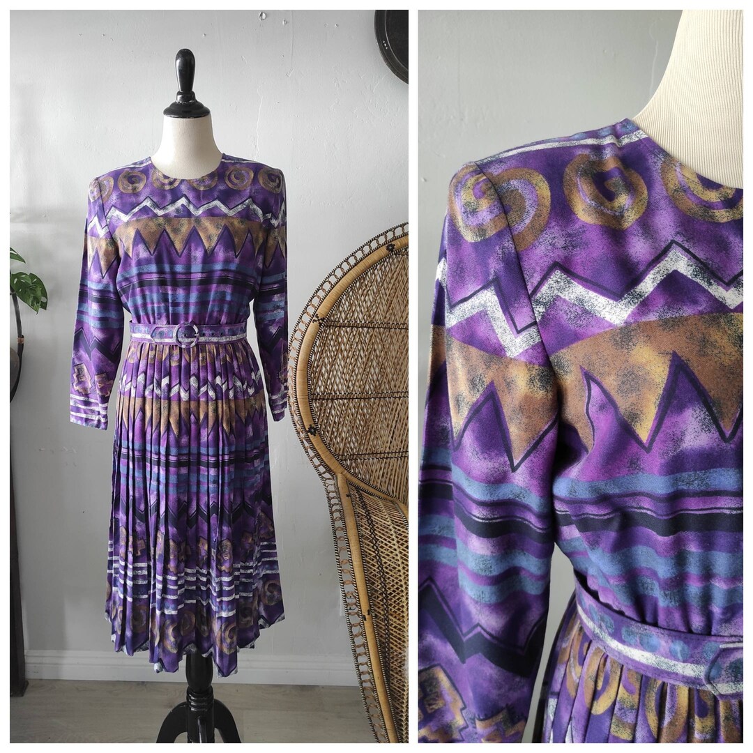 80's-90's Terry Ellen Purple/black/white/blue/caramel Psychedelic ...