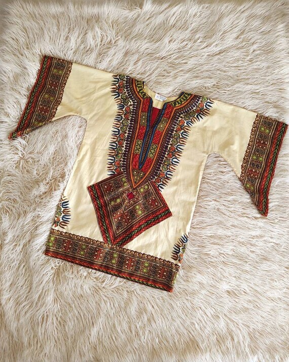 70's Goddess Multi color dashiki mandala print//butte… - Gem