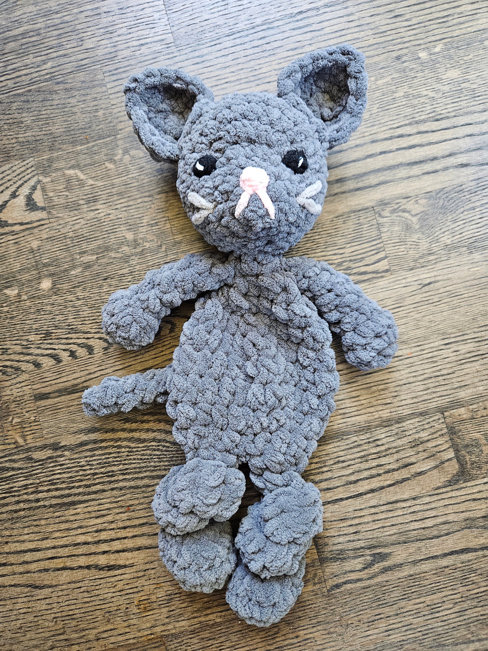 Crochet Cat - Handmade Crochet Grey Cat Knotted Lovey - Etsy