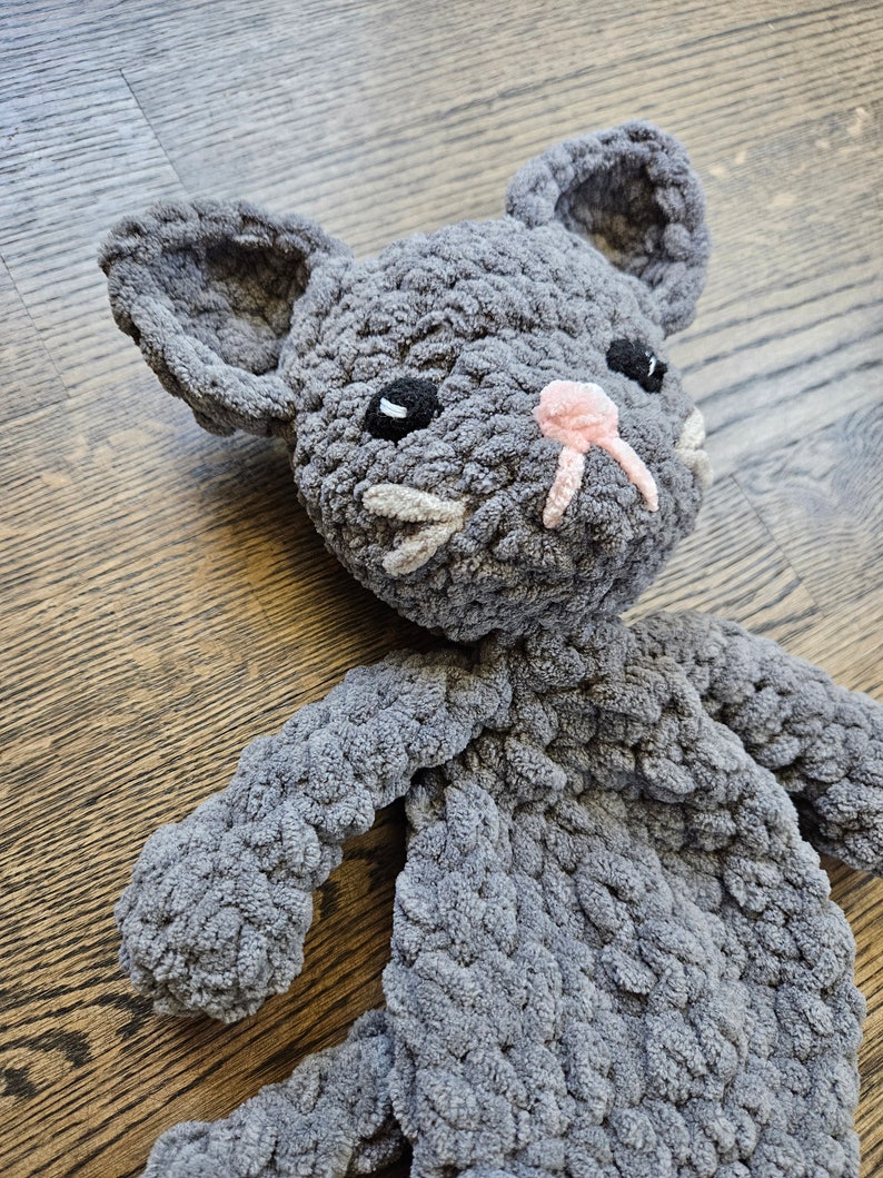 Crochet Cat - Handmade Crochet Grey Cat Knotted Lovey - Etsy