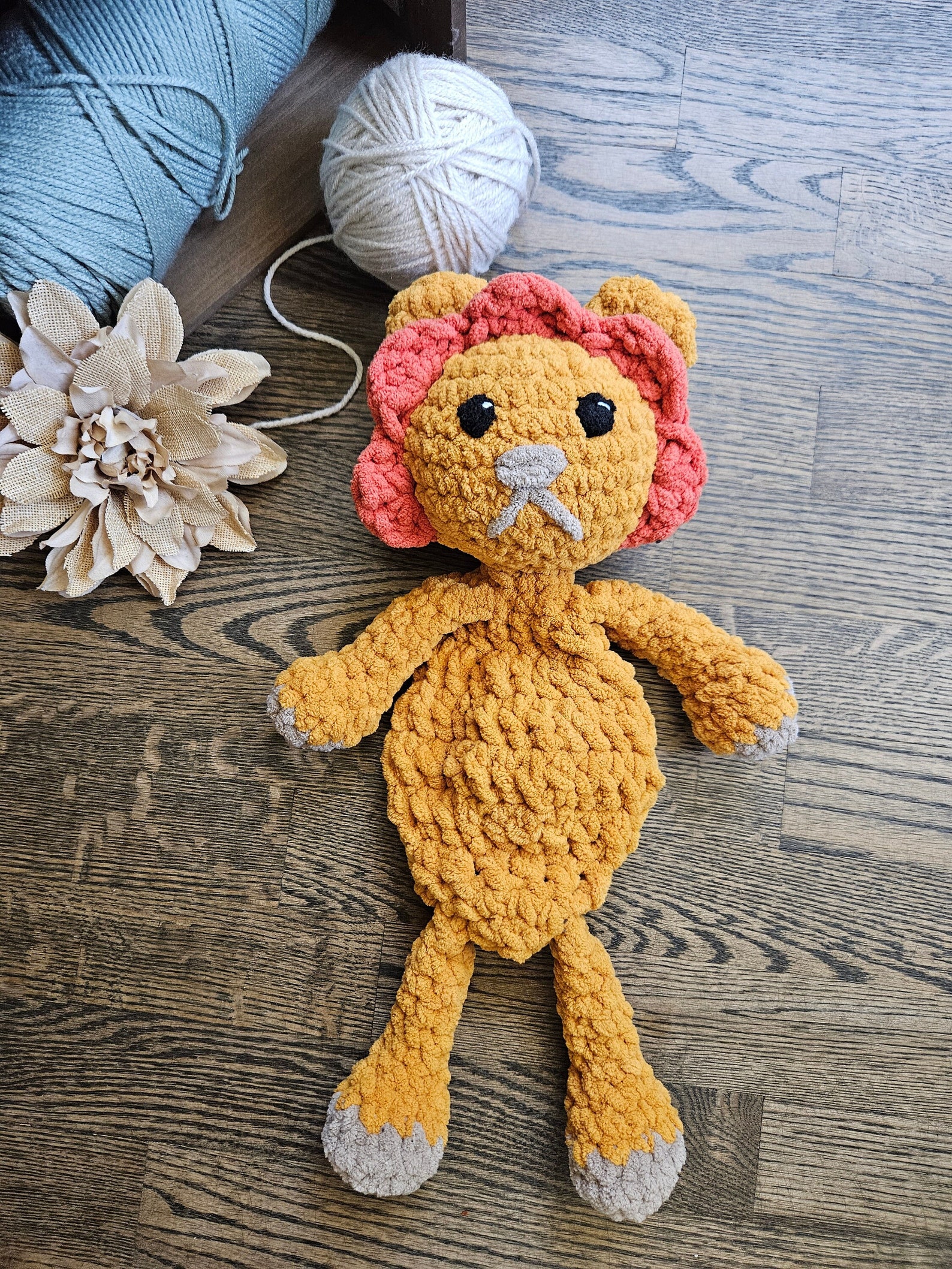 Crochet Lion Snuggle Buddy - Handmade Lion Lovey - Etsy