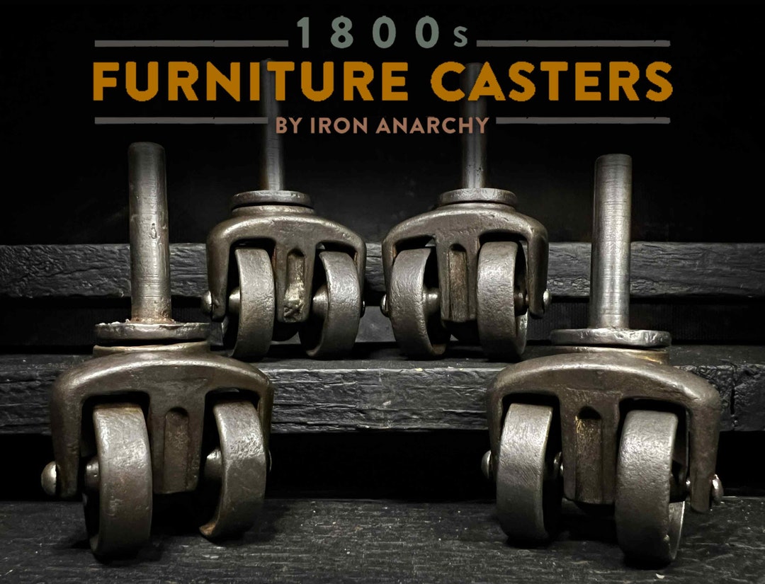 Antique Industrial Furniture Casters, Vintage Cast Iron Table Stem ...