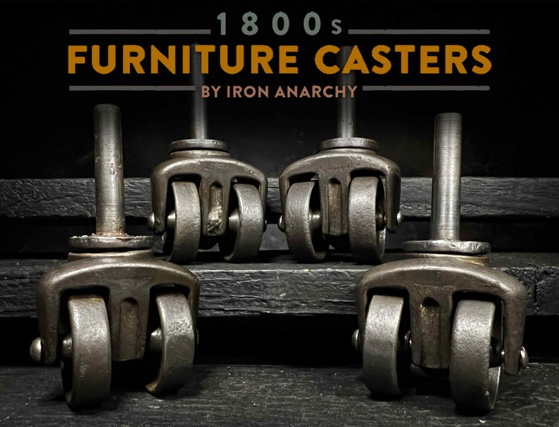Antique Industrial Furniture Casters, Vintage Cast Iron Table Stem ...