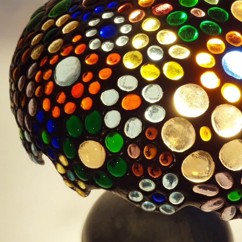 Stained Glass Table Lamp Multi Colored Jewels One of a - Etsy